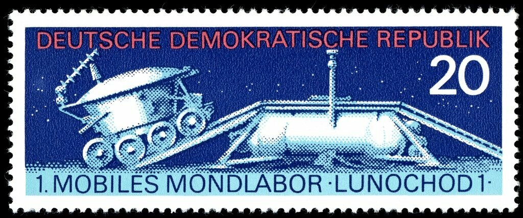 (1971-030) Марка Германия (ГДР) "Луноход" Космос III гашеная