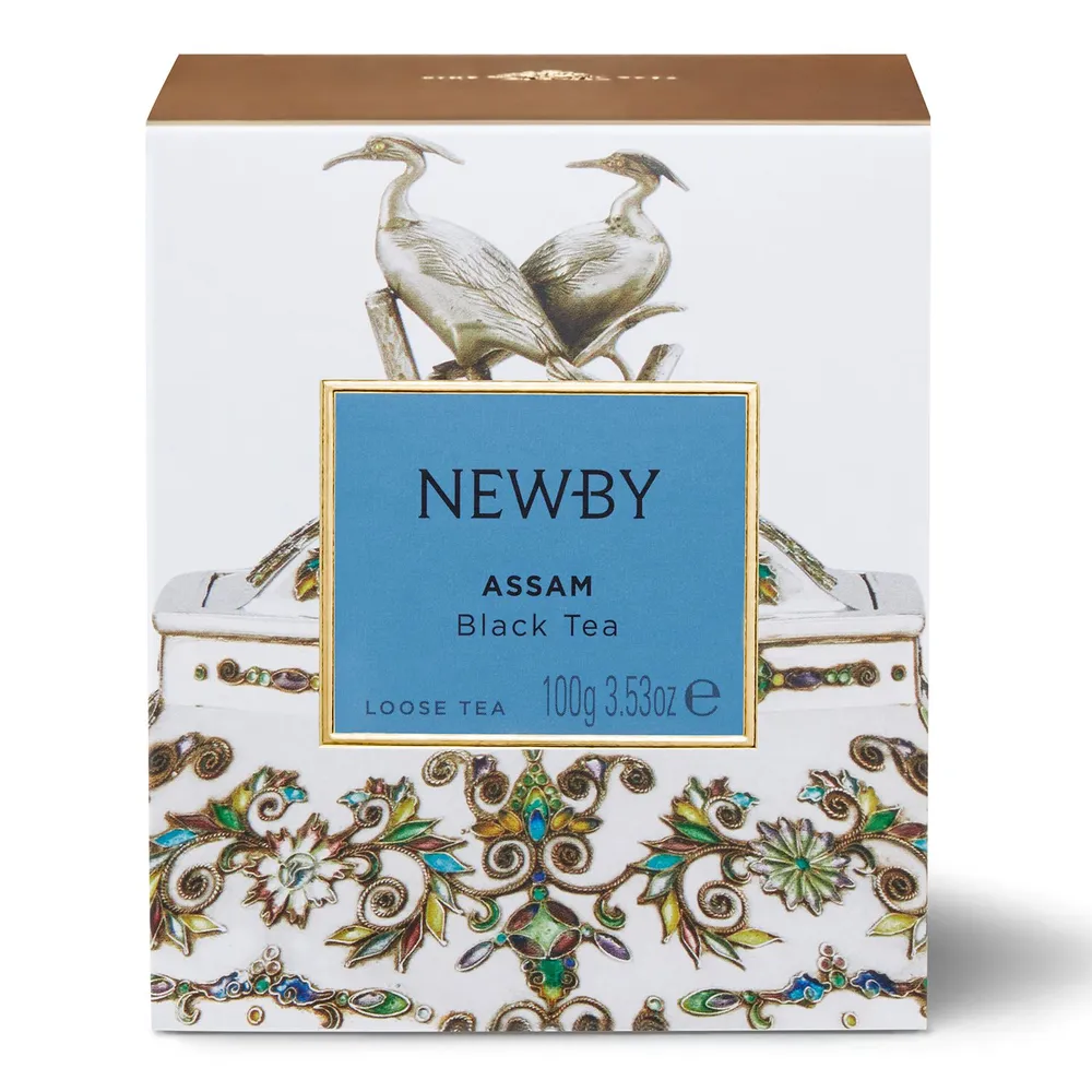 Чай Newby Ассам, черный, листовой, 100 грамм в картонной пачке