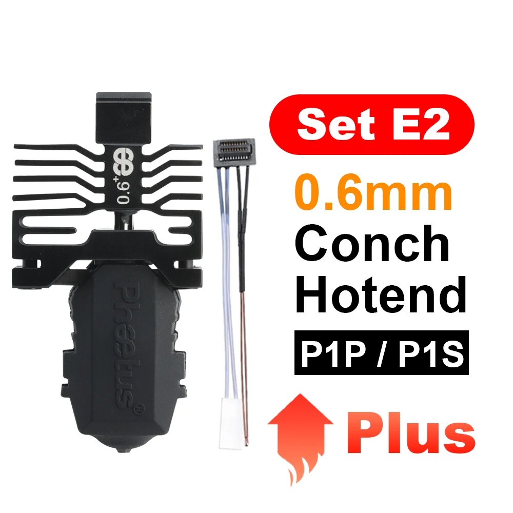 BLV Phaetus Conch Hotend Plus для 3D-принтеров Bambu Lab Черный, E2 Conch 0.6 P1 Plus