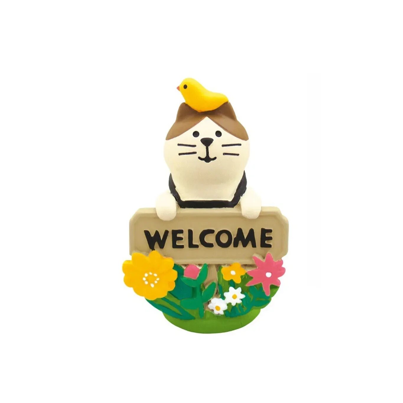 Фигурка кота с птичкой и табличкой "Welcome", 73420-01