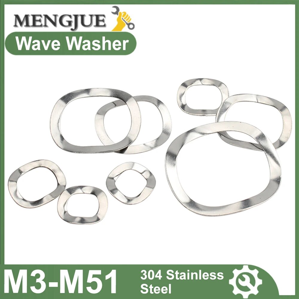 Волновые шайбы MENGJUE из нержавеющей стали 304 30pcs, M6 x12 x0.3