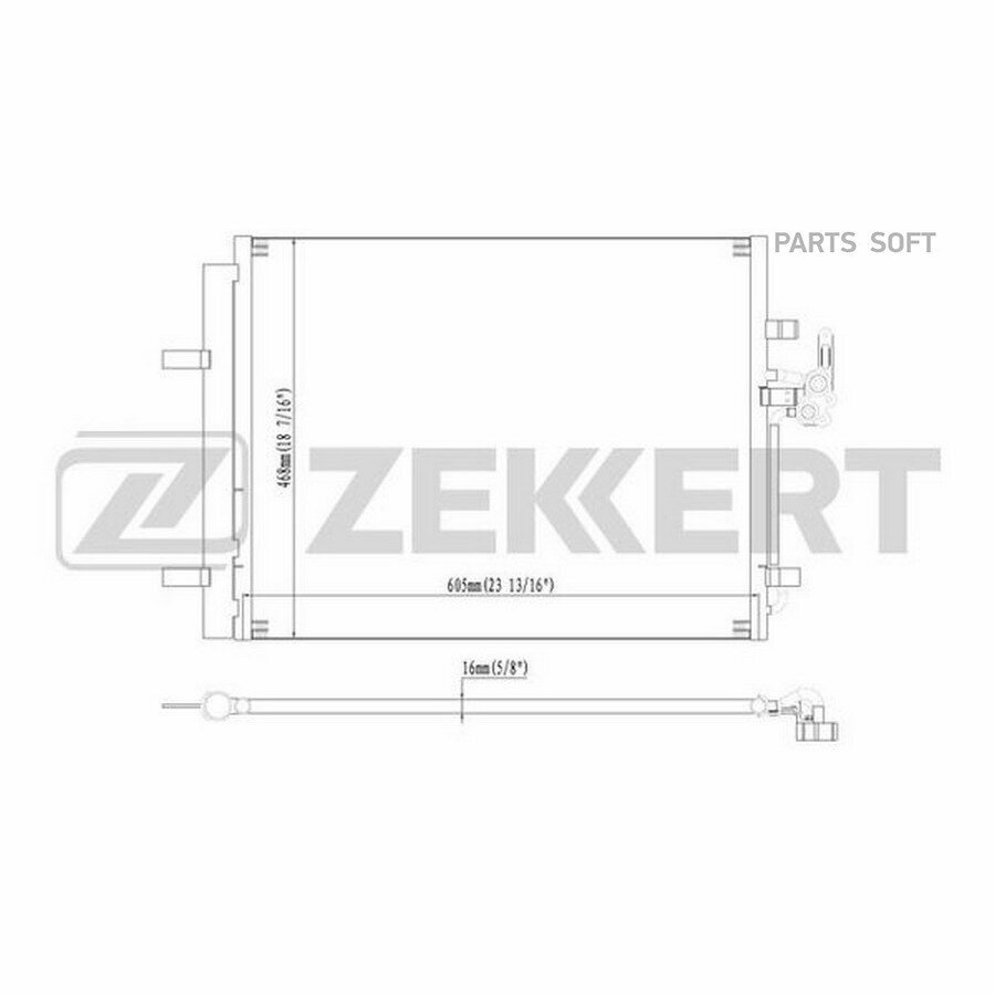 ZEKKERT MK-3172 Радиатор кондиционера Ford Galaxy II 06- Mondeo IV 07- S-Max 06-