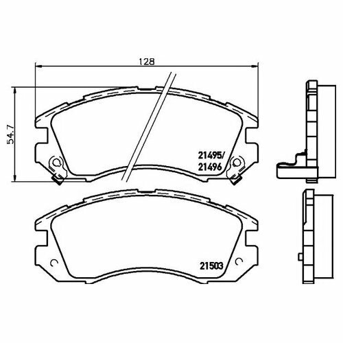 Комплект тормозных колодок Mintex MDB1496 для Subaru Impreza, Legacy I, II