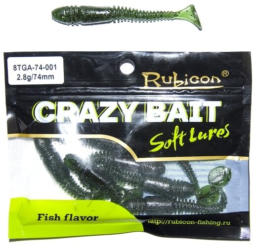 Съедобная силиконовая приманка RUBICON Crazy Bait TGA 2.8g, 74mm, цвет 001