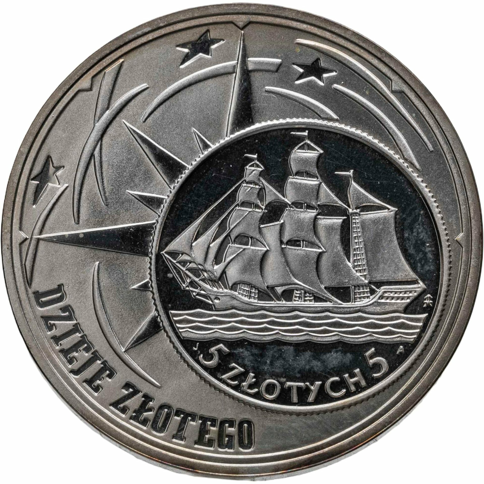 Польша 10 злотых (zlotych) 2005 История польского злотого - парусное судно на 2 и 5 злотых 1936 года