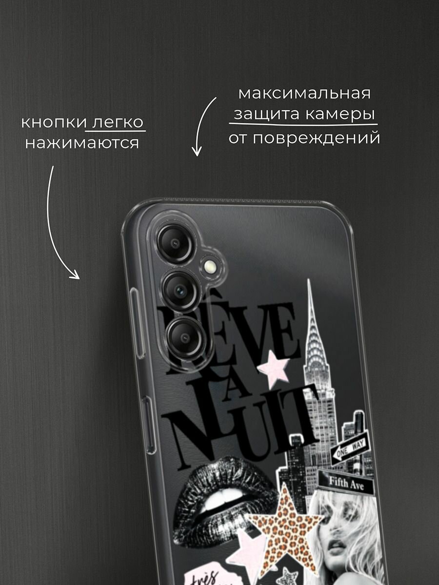 Чехол на Samsung Galaxy A15 / Самсунг А15 с принтом Гламурный фон, прозрачный — фото 1