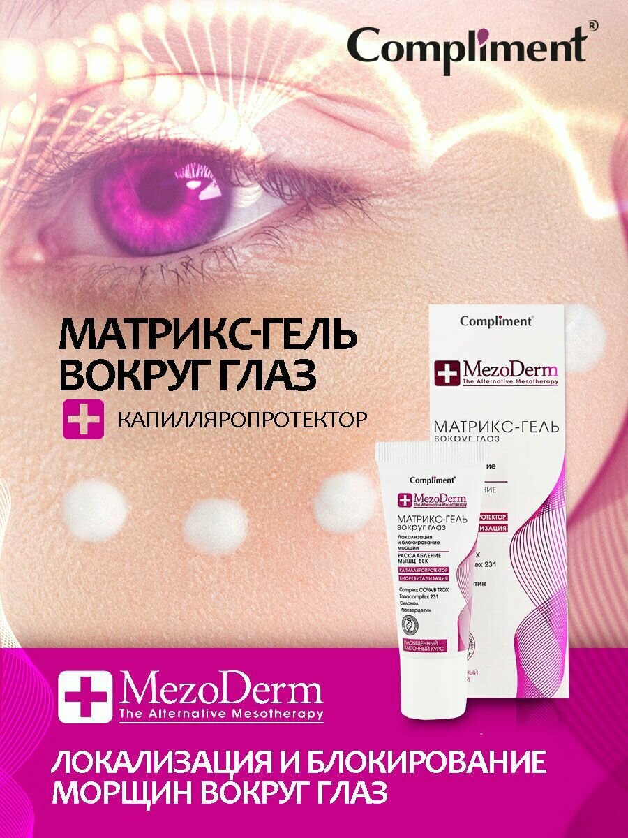 Compliment Матрикс-гель вокруг глаз локализация и блокирование морщин MEZODERM, 25мл