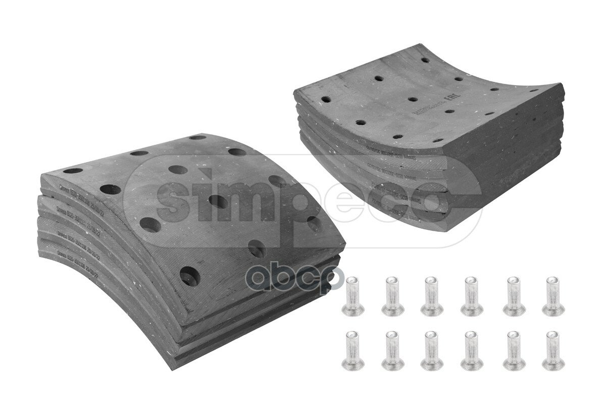 SP04101140 Накладки торм. компл. (1 рем.) (Premium) (с заклеп.) (12 отв.) о. н. 6520-3501106 (SP0410. SIMPECO арт. SP04101140