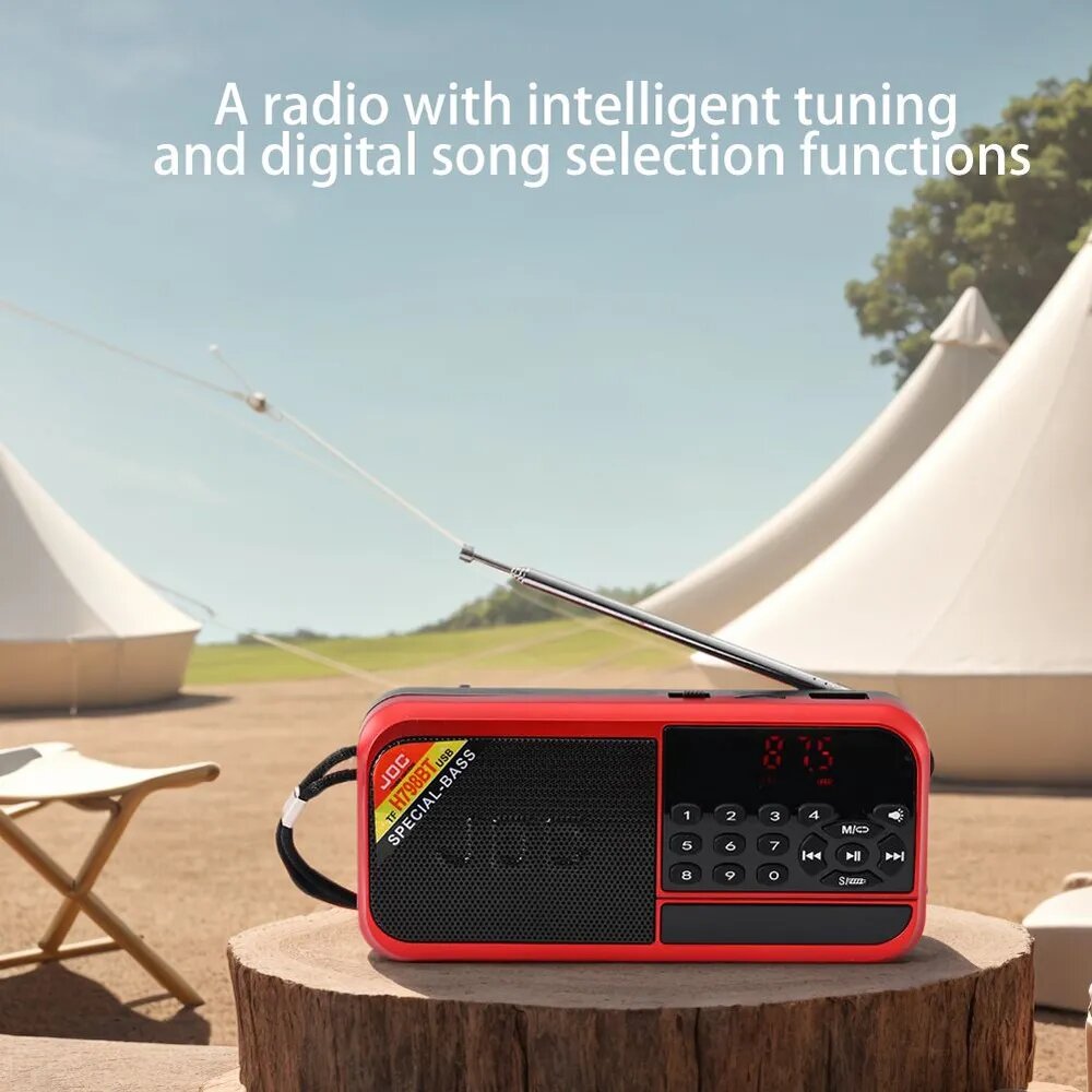 Магнитола 798BT многофункциональный FM-радиоприёмник с Bluetooth, USB, поддержкой карт памяти, красный — фото 1