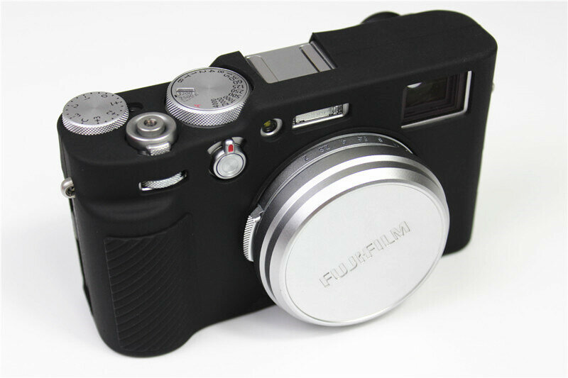 Защитный чехол MyPads противоударный для фотоаппарата Fujifilm X100V полимерная из мягкого силикона черный