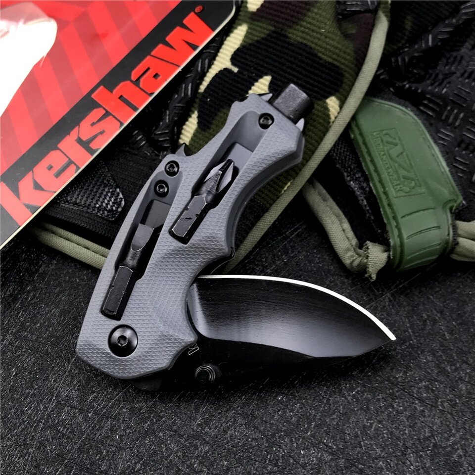 Компактный многофункциональный карманный нож Kershaw 8720 Shuffle с лезвием из стали 8Cr13MoV для активного отдыха, рыбалки, охоты и работы на открытом воздухе.