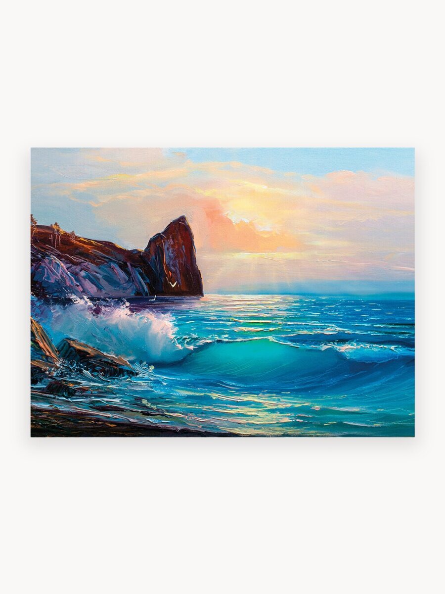 Картина стразами (алмазная мозаика) 60х80 см, Остров Сокровищ Море, без подрамника, 662453