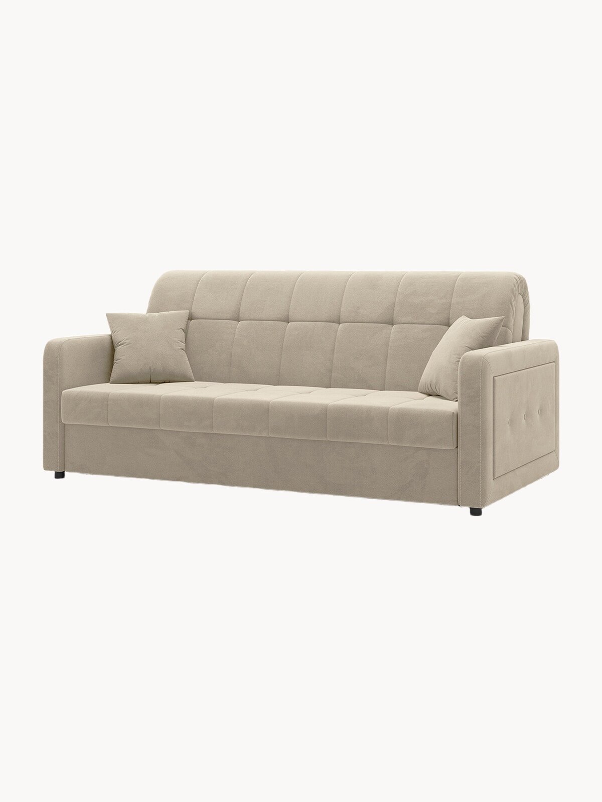 Диван-кровать раскладной М063 Аккордеон, независимый пружинный блок, 180х200 спальное место, велюр бежевый