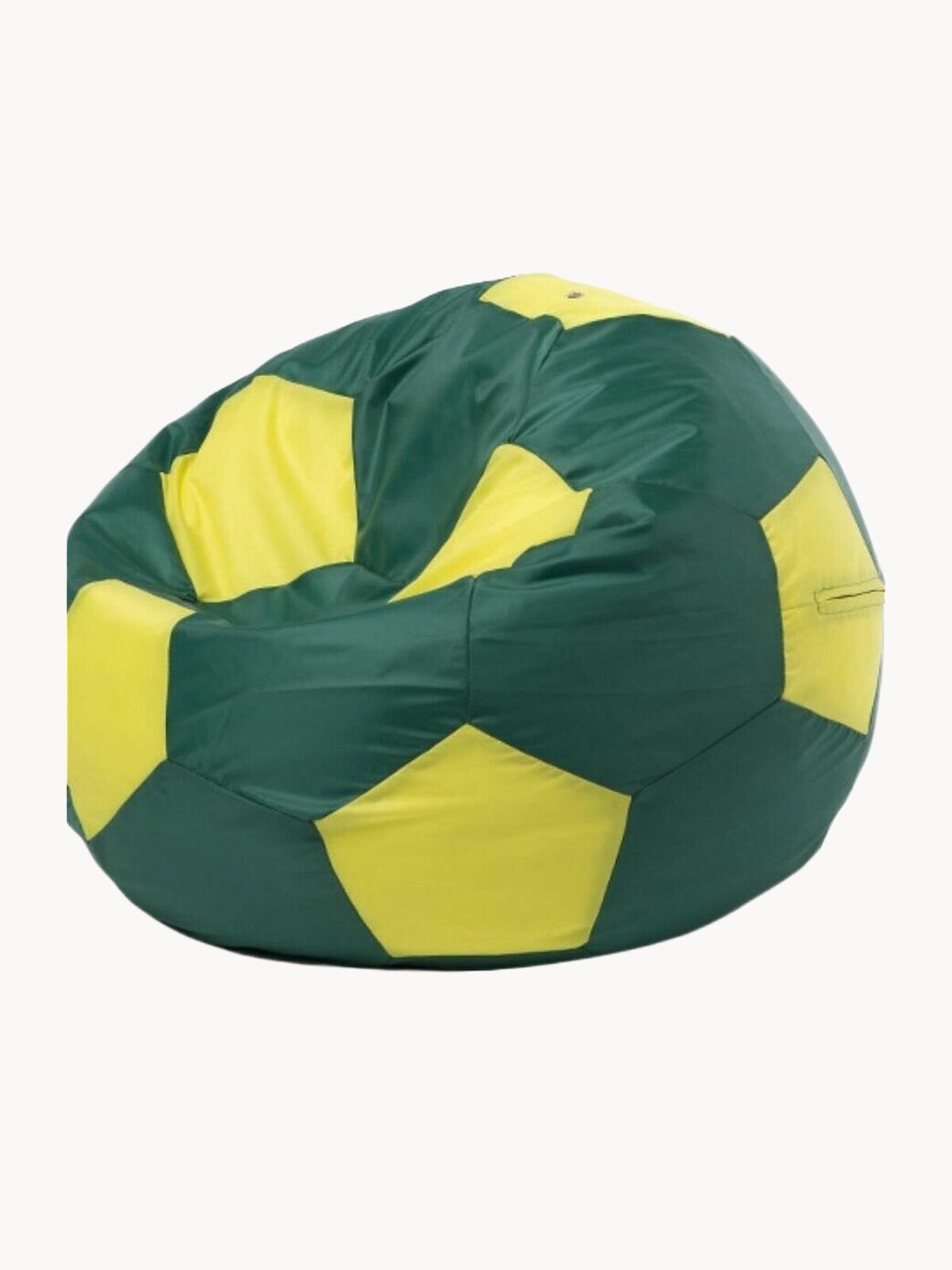 Мир Пуффов Кресло-мешок «Мяч» Зелено-желтый, cъемный водоотталкивающий чехол, размер-XXXL