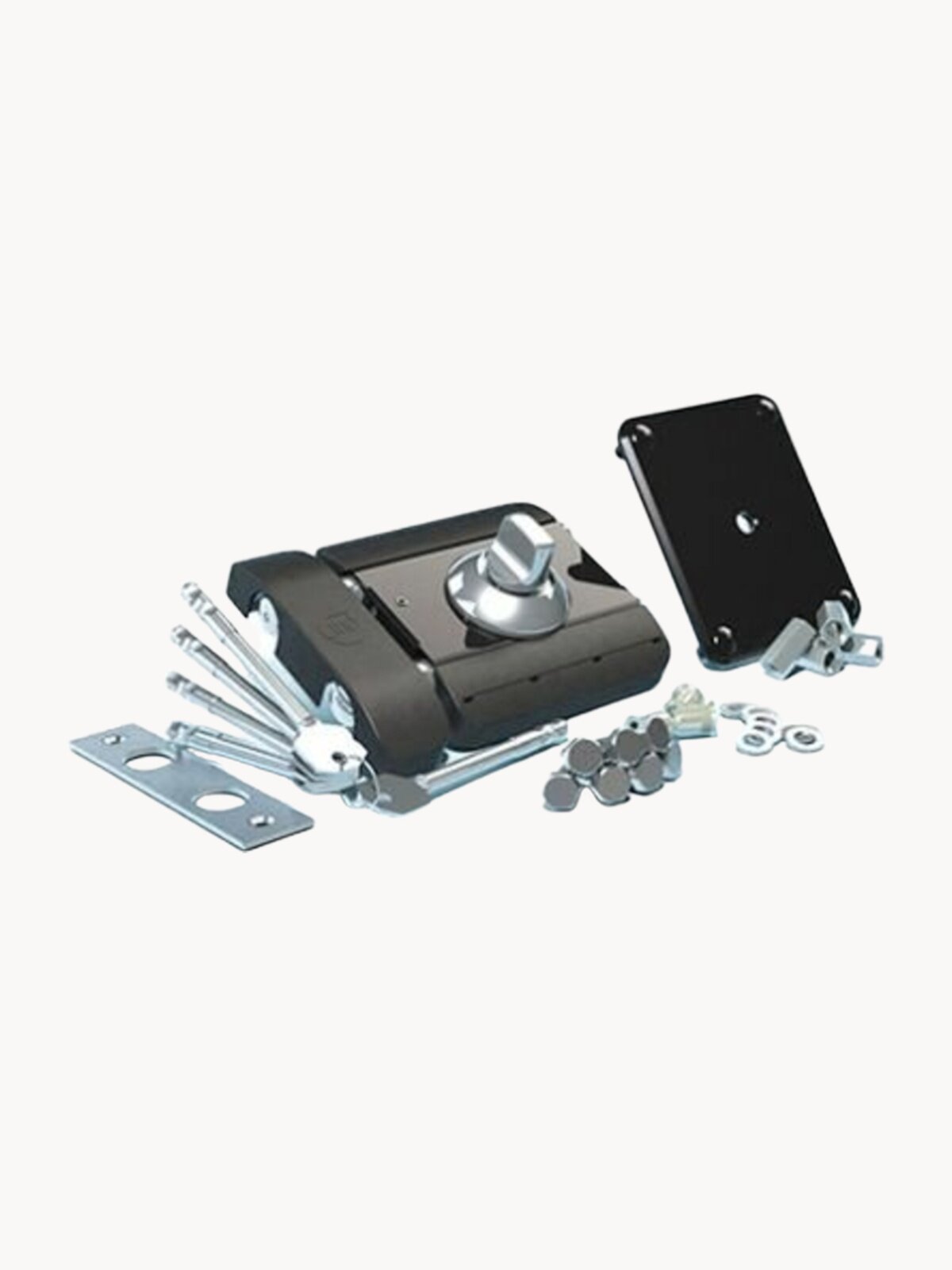 Замок накладной Поливектор барьер-каре с лицевой пластиной (ключ-80мм)