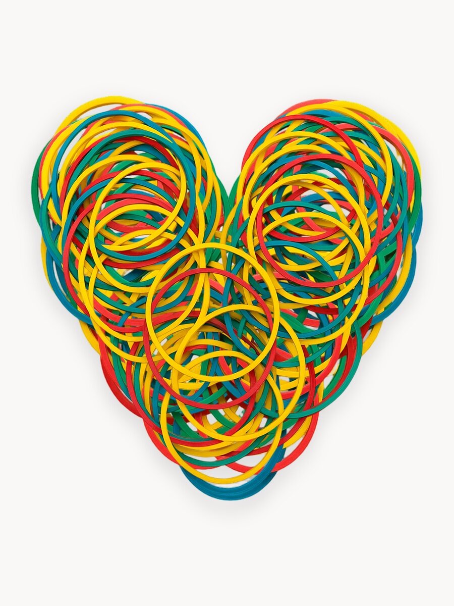 Резинка банковская канцелярская WORKMATE для денег 66 мм, цветная 100 гр/уп