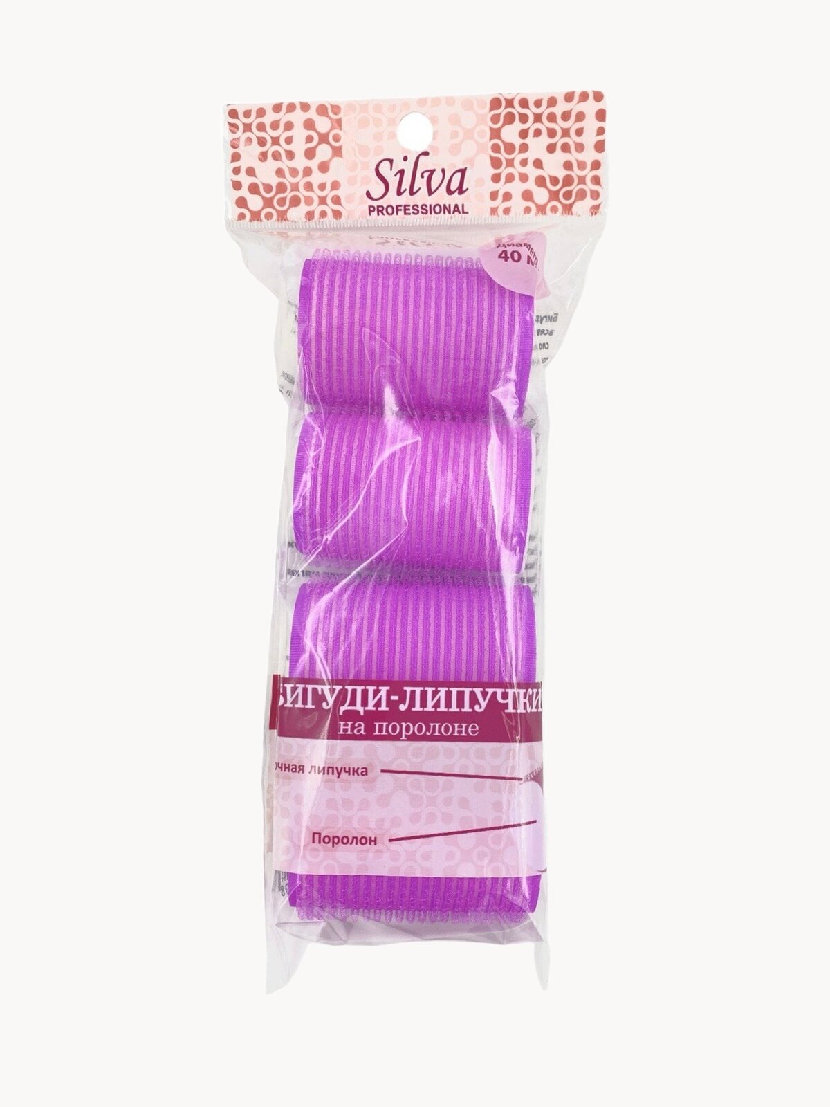 Бигуди липучки SILVA на поролоне мягкие для локонов диаметр 40 мм