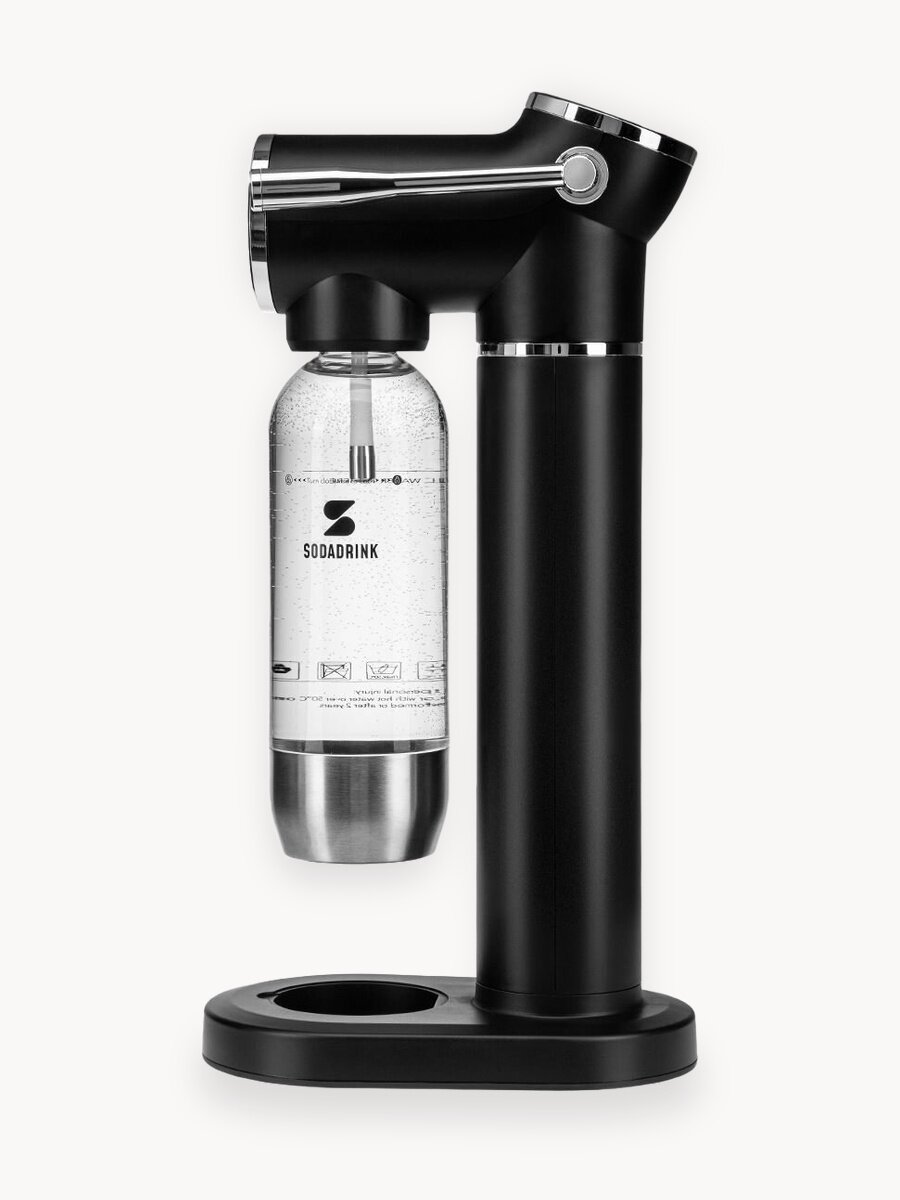 Сифон для газированной воды Sodadrink "Плей", с баллоном, черный