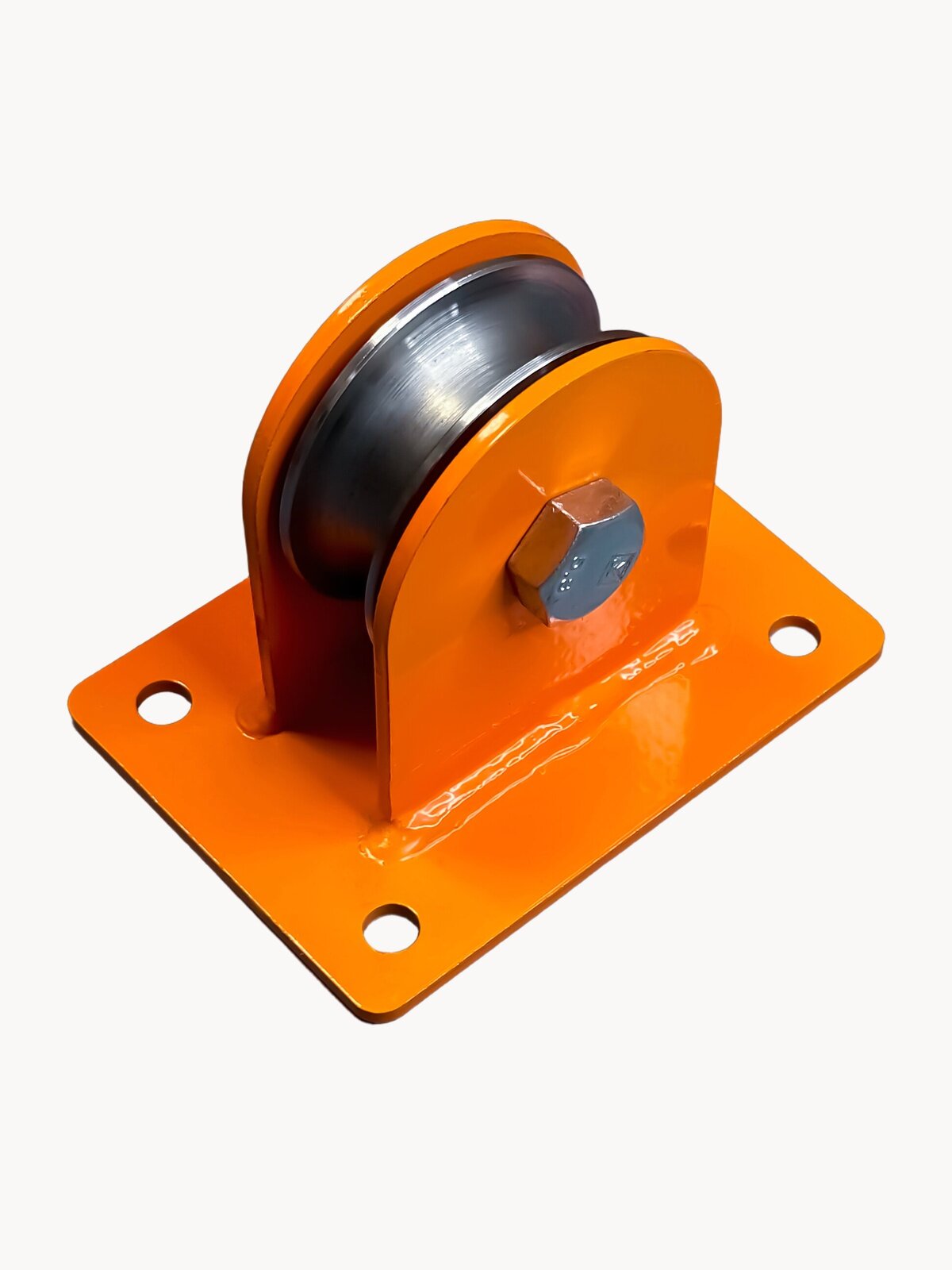 Блок монтажный с площадкой спецдеталь ролик металлический под трос 60х15 мм с подшипником на платформе