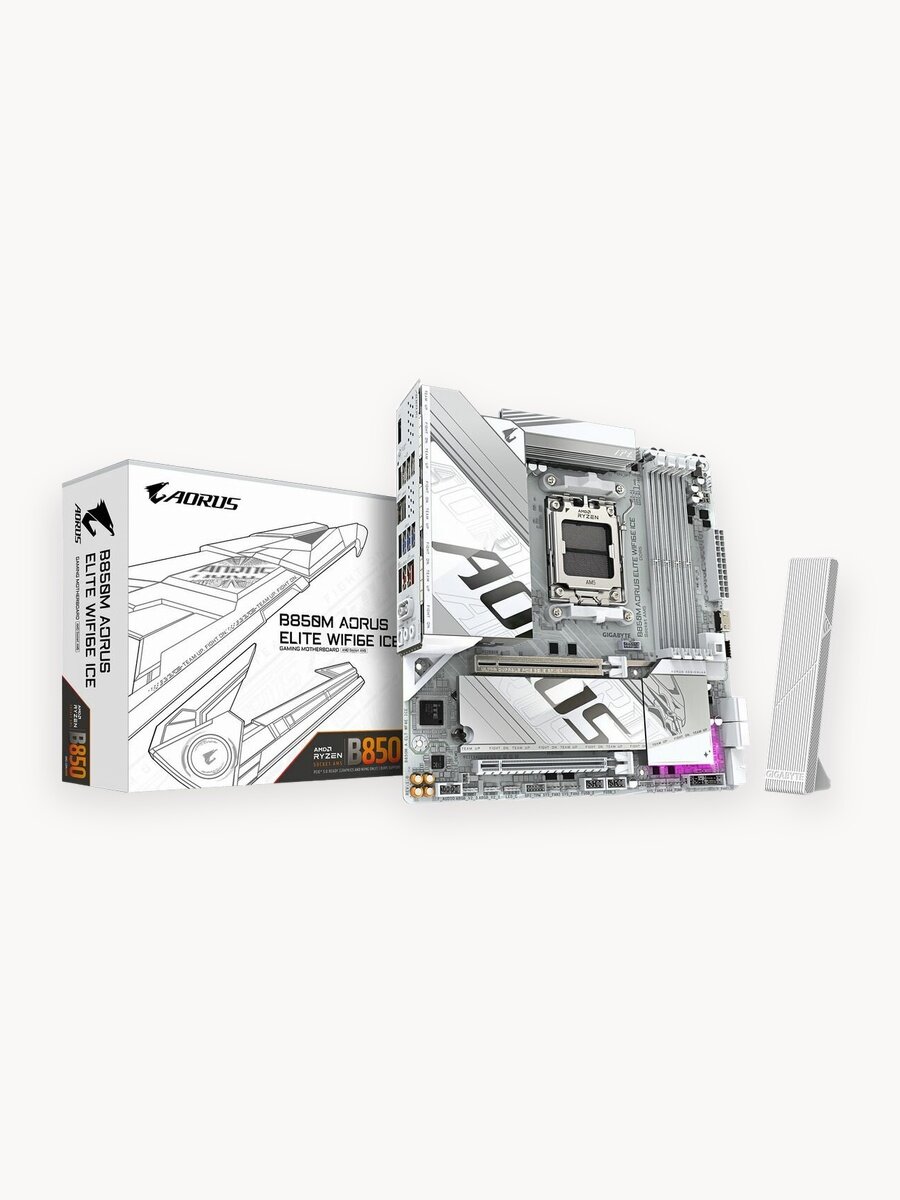 Материнская плата Gigabyte B850M AORUS ELITE WIFI6E ICE, RTL