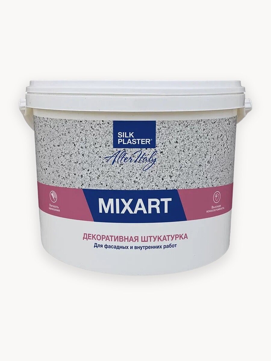 Декоративная штукатурка для наружных и внутренних работ Миксарт 043, влагостойкая, бело-желтый