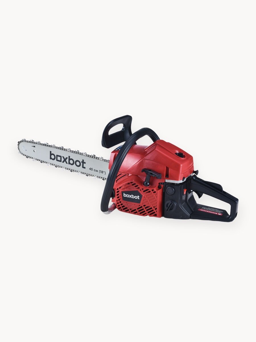 Бензиновая цепная пила Boxbot BS-5218, 52 см³, шина 45 см, шаг 0,325, паз 1,5 мм, 72 зв