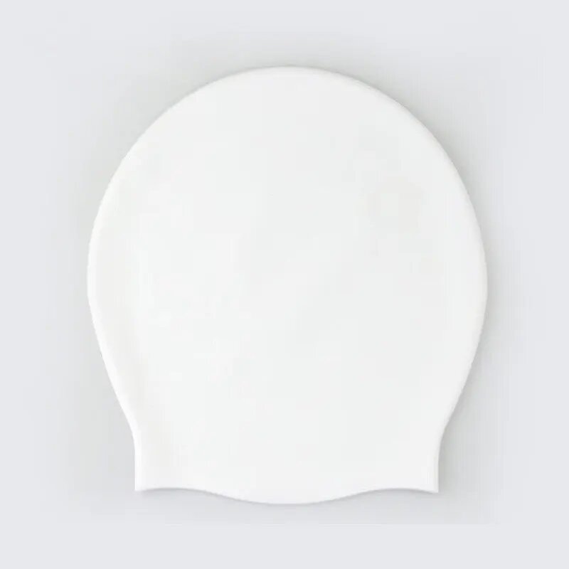 Большая силиконовая шапочка для плавания для женщин Белый, WHITE