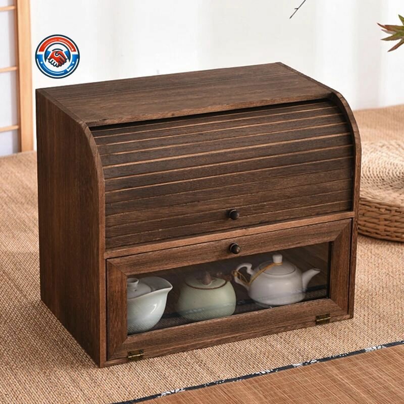 Буфет для кухни деревянный узкий, шкаф-буфет из жженого тунгового дерева 40x33x25 см, компактный шкаф для гостиной и кухни в антикварном стиле, ручная полировка