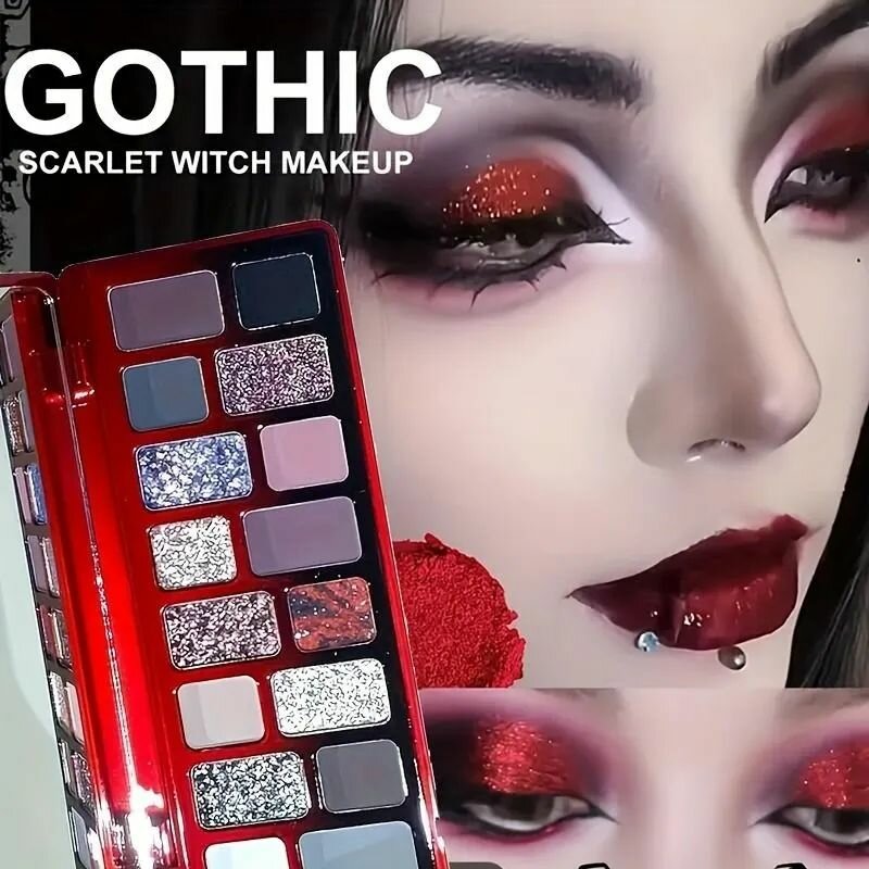 16-Водостойкая палитра теней для век -яркие и матовые тона от красного до синего, высококачественная цветопередача