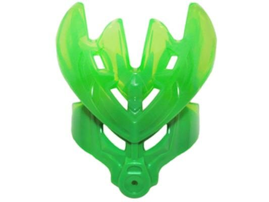 Деталь Lego 19149pb06 Bionicle Mask Protector with Marbled Trans-Bright Green Pattern (Protector Mask of Jungle)