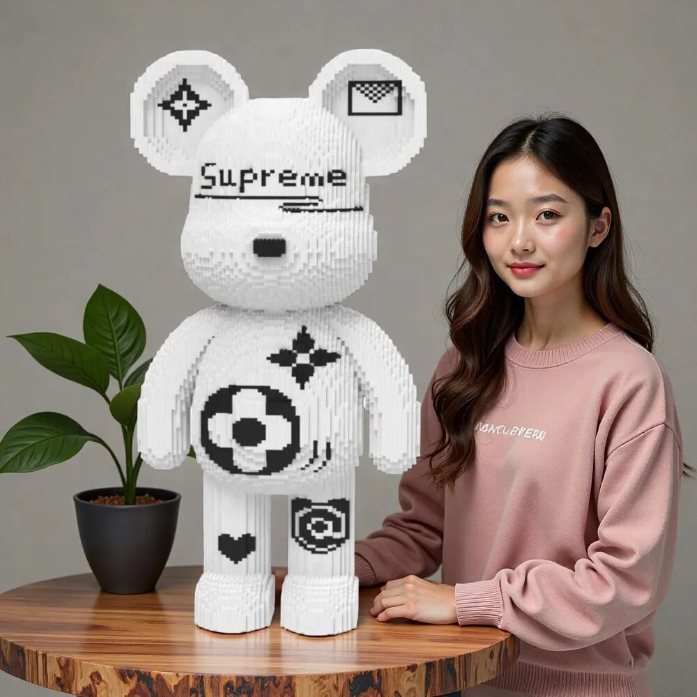 Supreme Супер белый медведь Пазл блочные игрушки Высота 80 см