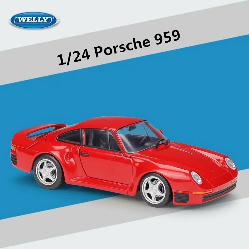 Модель Спортивного Автомобиля Из Сплава WELLY 1:24 Porsche 959, Литая Под Давлением