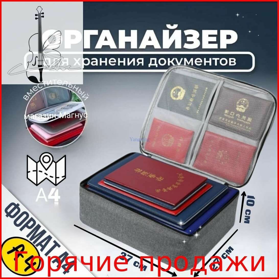 Органайзер для документов А4 — кейс с отделениями и ручками для хранения папок, отчетов и презентаций для работы
