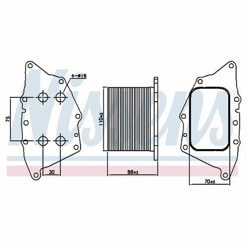 Масляный радиатор Nissens 90862 для BMW 2 ACTIVE TOURER VAN F45, 2 GRAN TOURER VAN F46, 2 серия F46, 2 серия Active Tourer F45,