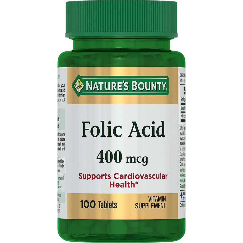 Nature's Bounty Фолиевая кислота 400 мкг таблетки массой 100 мг 100 шт