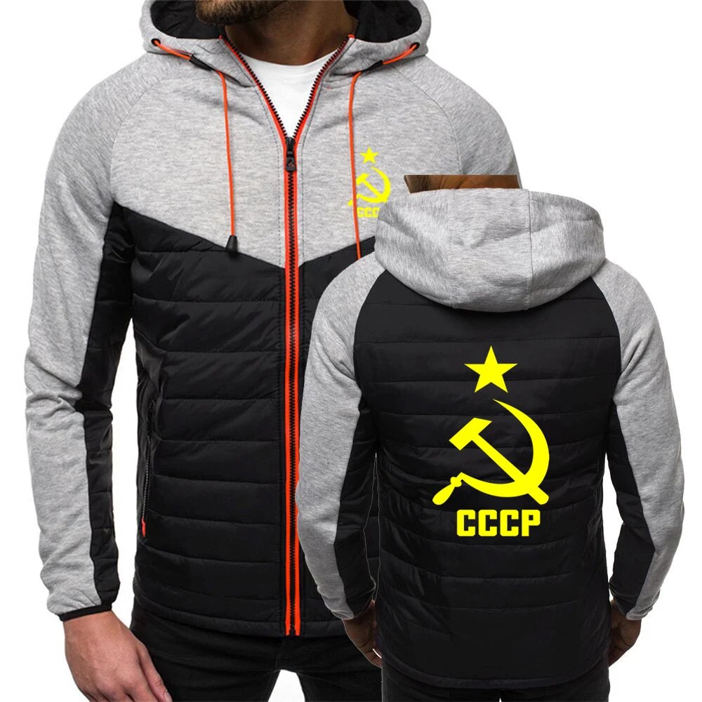 Мужская куртка с капюшоном CCCP, черная, 4XL