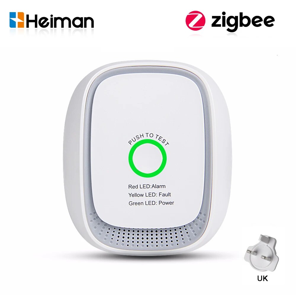 Датчик горючих газов стандарта HEIMAN Zigbee – Детектор утечек природного газа и ЛПГ для охранной сигнализации умного дома - британский штуцкер