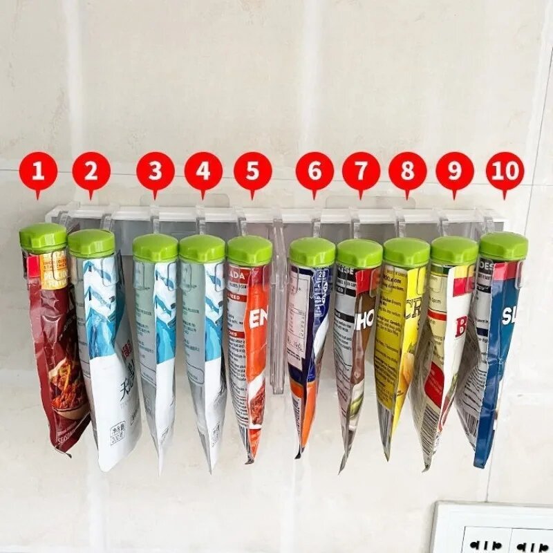 Настенная подставка для пакетов с соусами, 10 ячеек, Цвет: 10 hole clamp