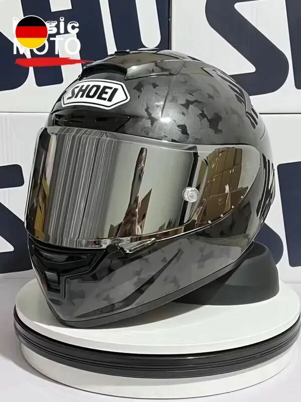 Мотошлем SHOEI X14 Bright Ice Flower — точная копия, прозрачный визор, размеры 54-61 см, 3C/DOT/ECE, D‑застежка