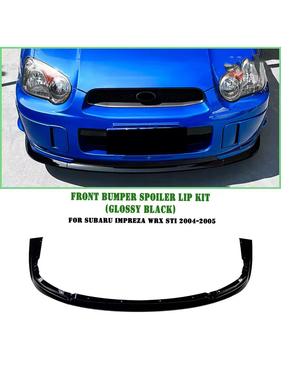 Сплиттер на передний бампер Subaru Impreza WRX STI 2004-2005, накладка-диффузор из АБС-пластика, точная установка
