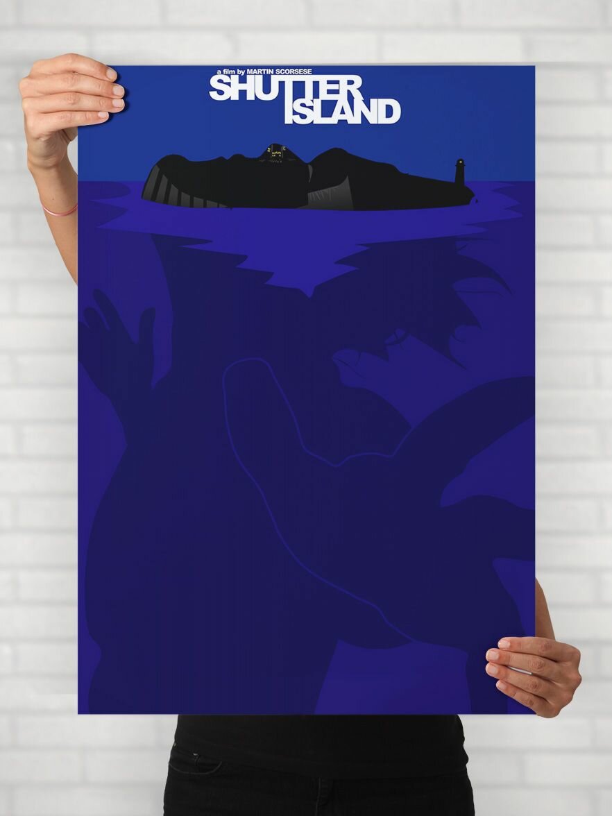 Плакат на стену для интерьера Остров проклятых (Shutter Island 13) - Постер по фильму кино формата А2 (42x60 см)