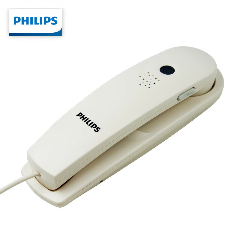 PHILIPS TD2801 White стационарный телефон для офиса и дома с настенным или столовым креплением без батареи с одной