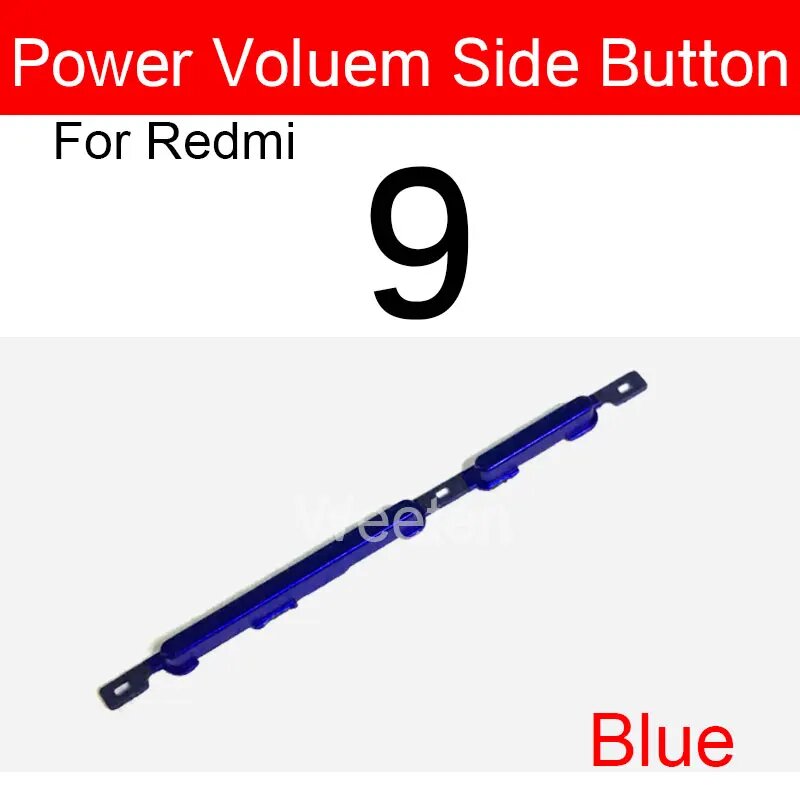 Боковая кнопка включения/выключения громкости для Xiaomi Redmi 9 9A 9C 9T, боковая For Redmi 9 Blue