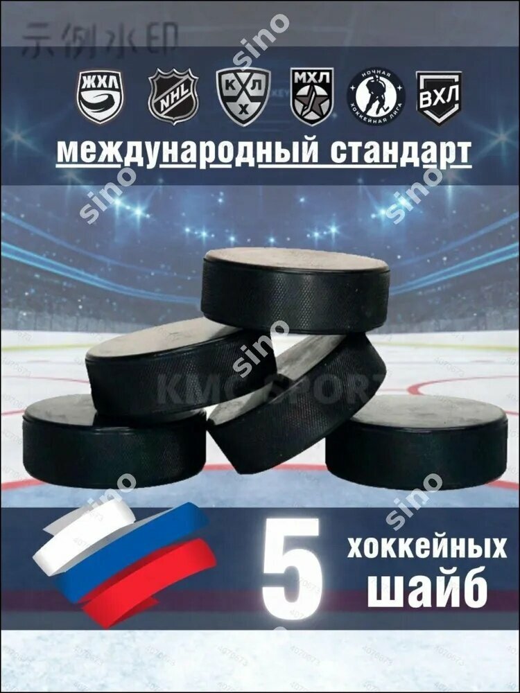 Шайба хоккейная, 5 шт