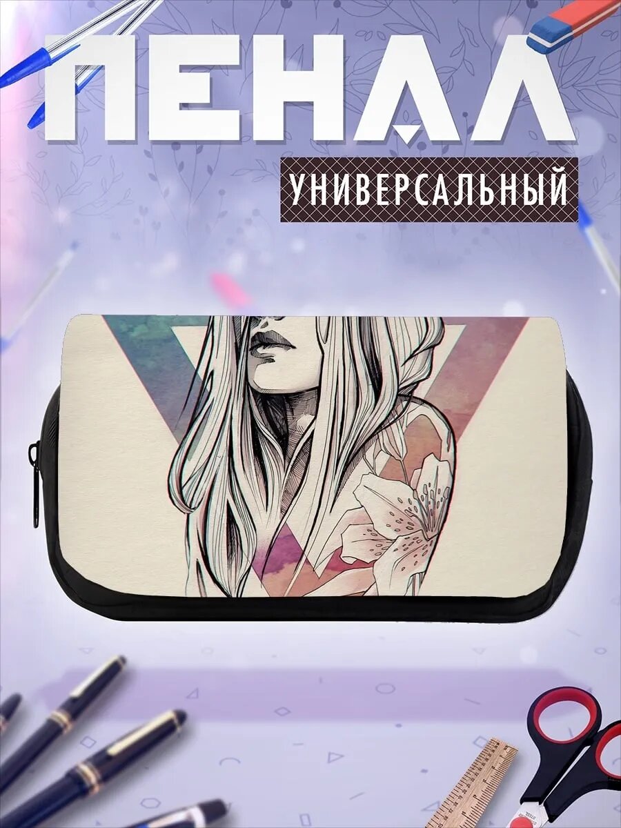 Пенал косметичка девушка с тату