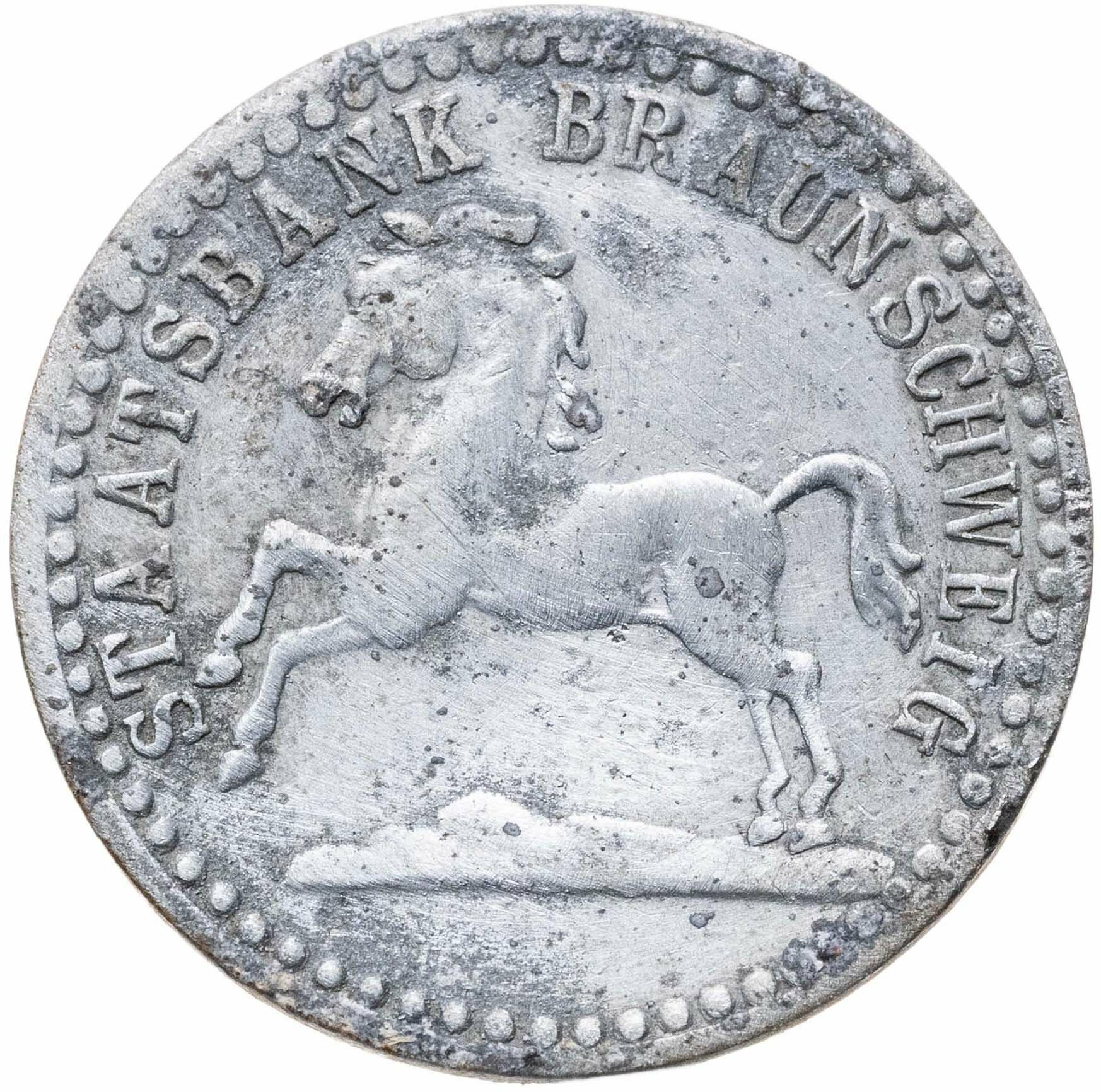 Германия, Брауншвейг 10 пфеннигов 1920, Железо, в сохранности VF