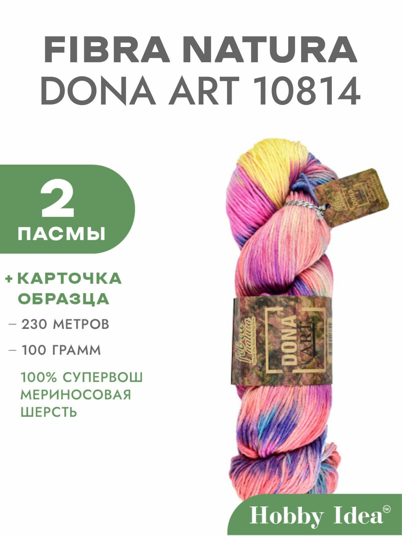 Пряжа Fibra Natura Dona Art 10814 2 мотка (Нитки шерстяные Фибра Натура Дона Арт)