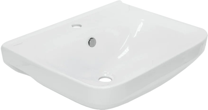 Раковина подвесная Sanita luxe Next WB. PD/Next/60-C/WHT. G/S1 60 фарфоровая, раковина для ванной, белая, глянцевая, прямоугольная, со встроенным сливом-переливом