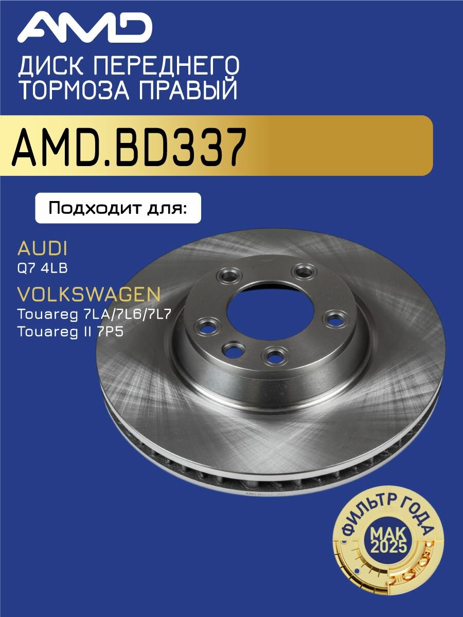 Диск тормозной передний правый для AUDI VOLKSWAGEN PORSCHE