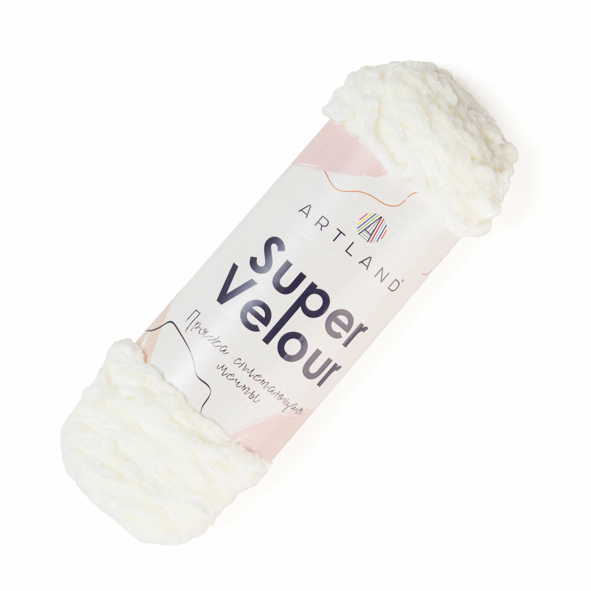 Пряжа для вязания Super Velour Artland 2 мотка (120 м, 95 гр), цвет 02 молочный